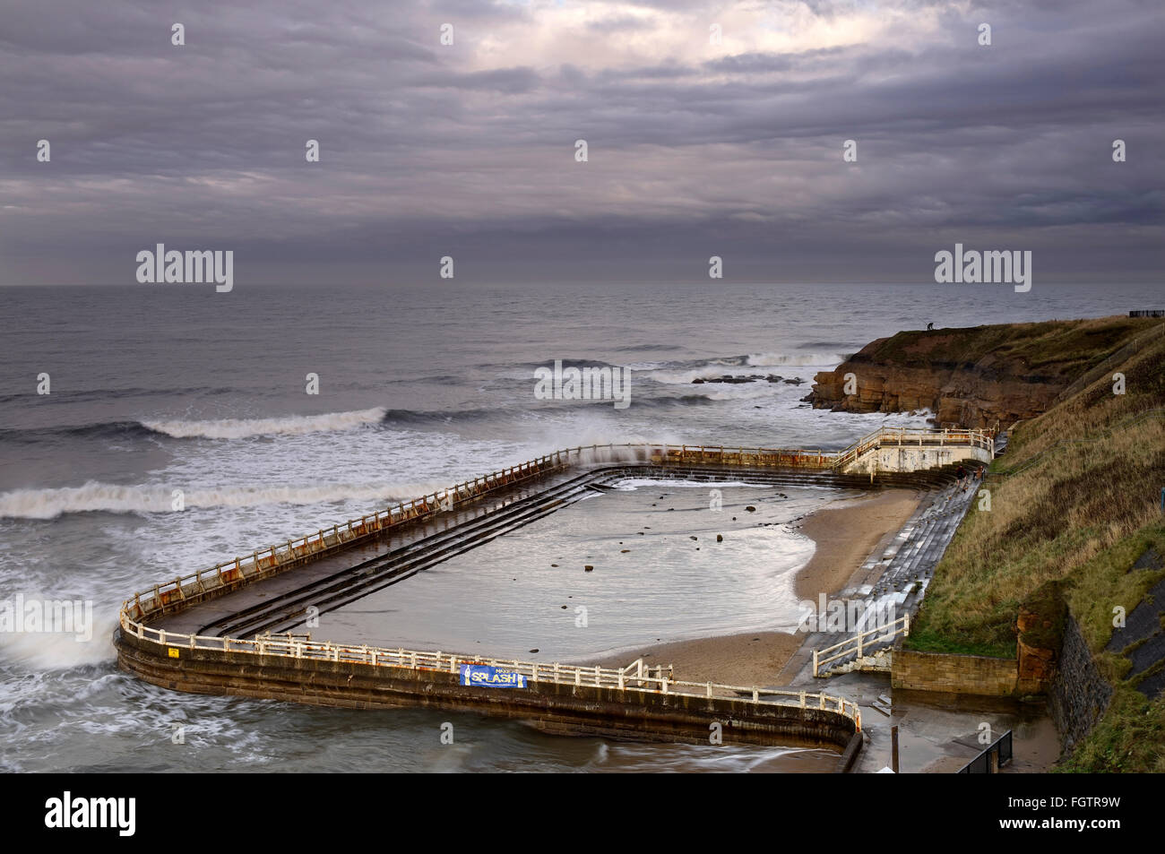 The disused tidal swimming pool at Tynemouth, Tyneside, England, UK ...