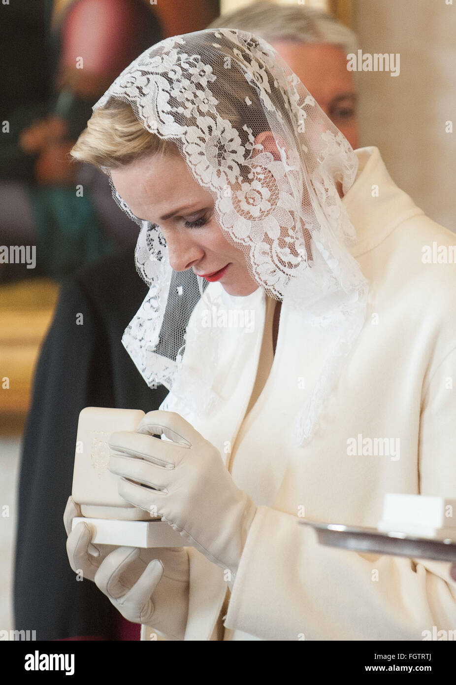 Prince Albert II and Princess Charlene of Monaco meet with Pope Francis ...