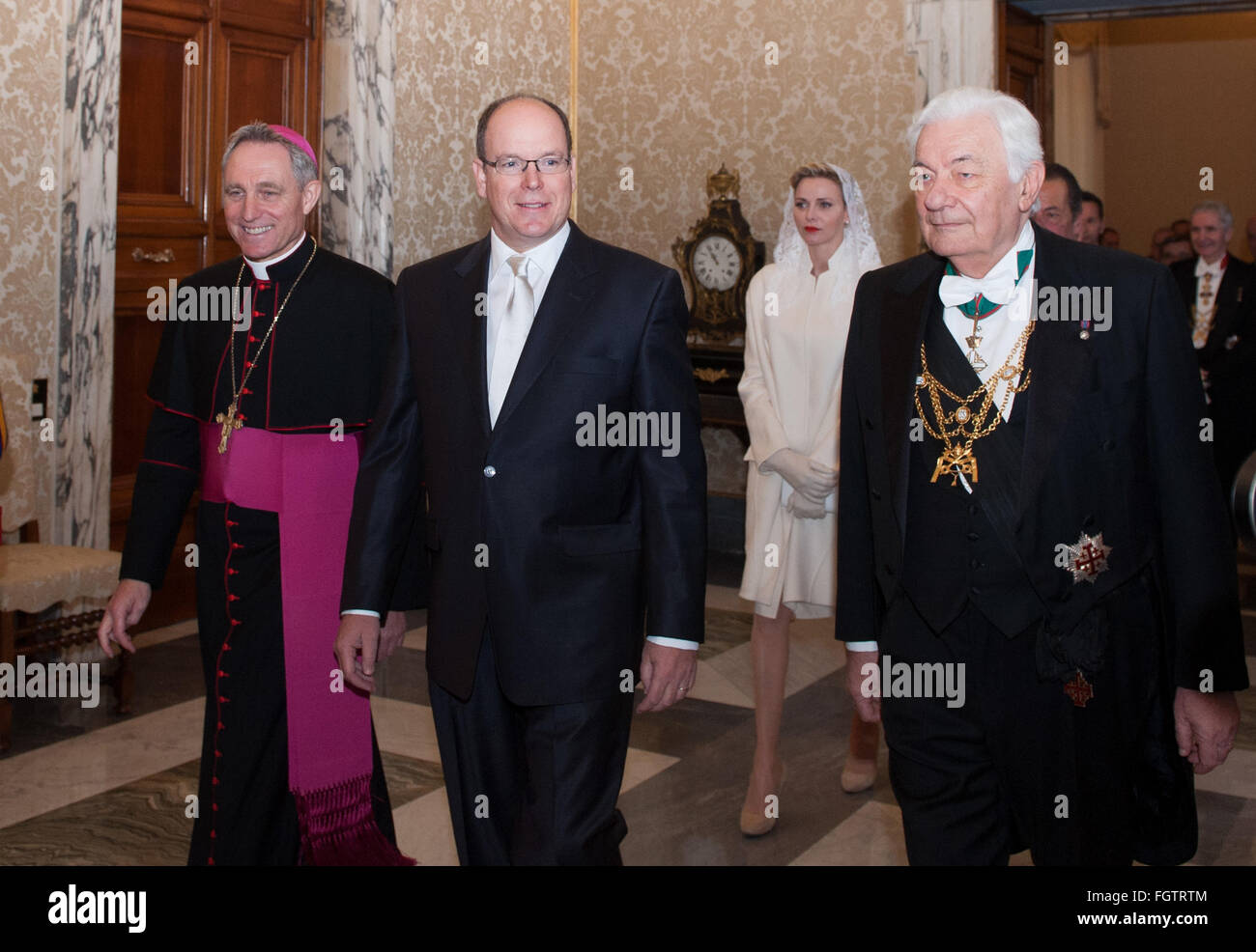 Prince Albert II and Princess Charlene of Monaco meet with Pope Francis ...