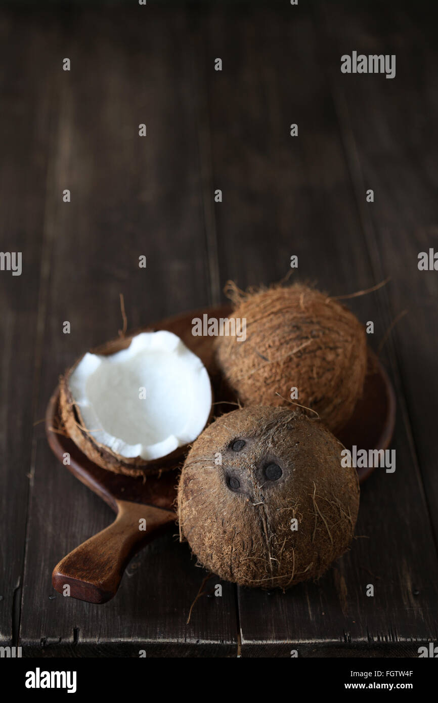 Ripe juicy cracked coconut hi-res stock photography and images - Alamy