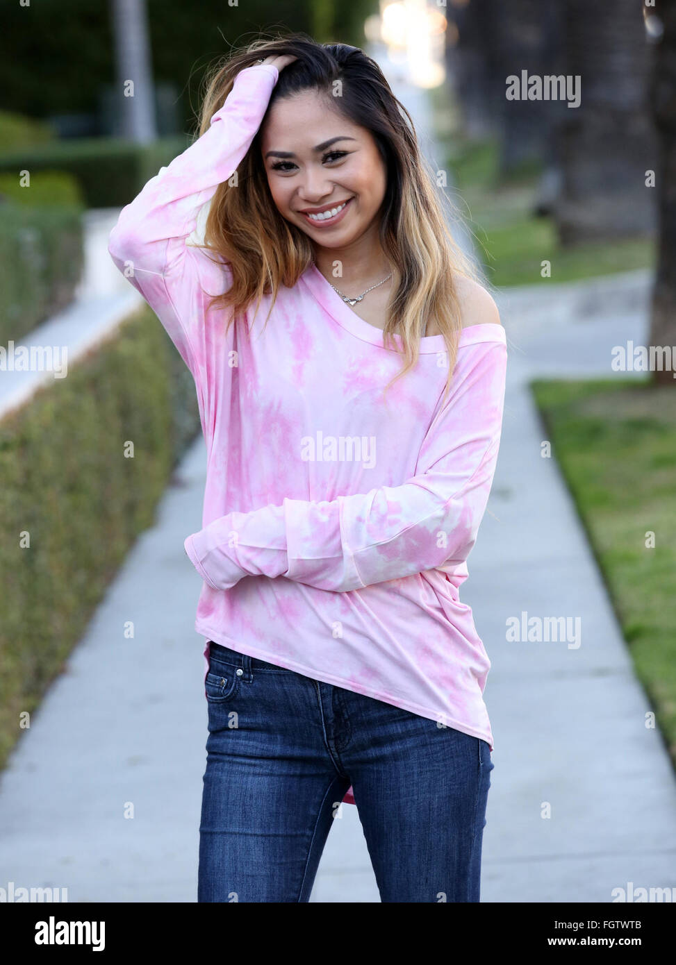 American singer and songwriter Jessica Sanchez out and about in Beverly ...