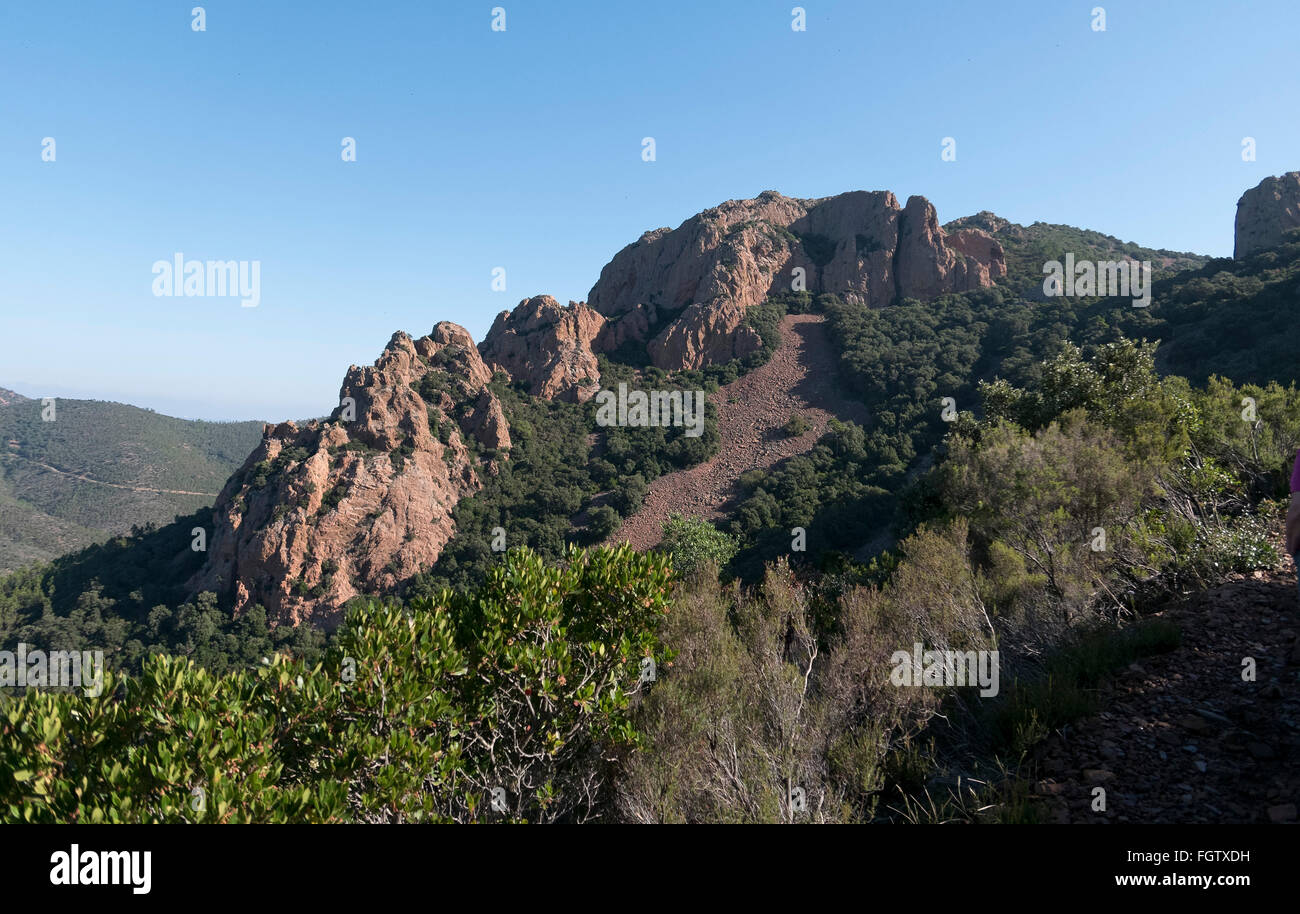 Pic du Cap Roux, rocks, Esterel, Saint-Raphaël, Dep. Var, Côte d'Azur ...