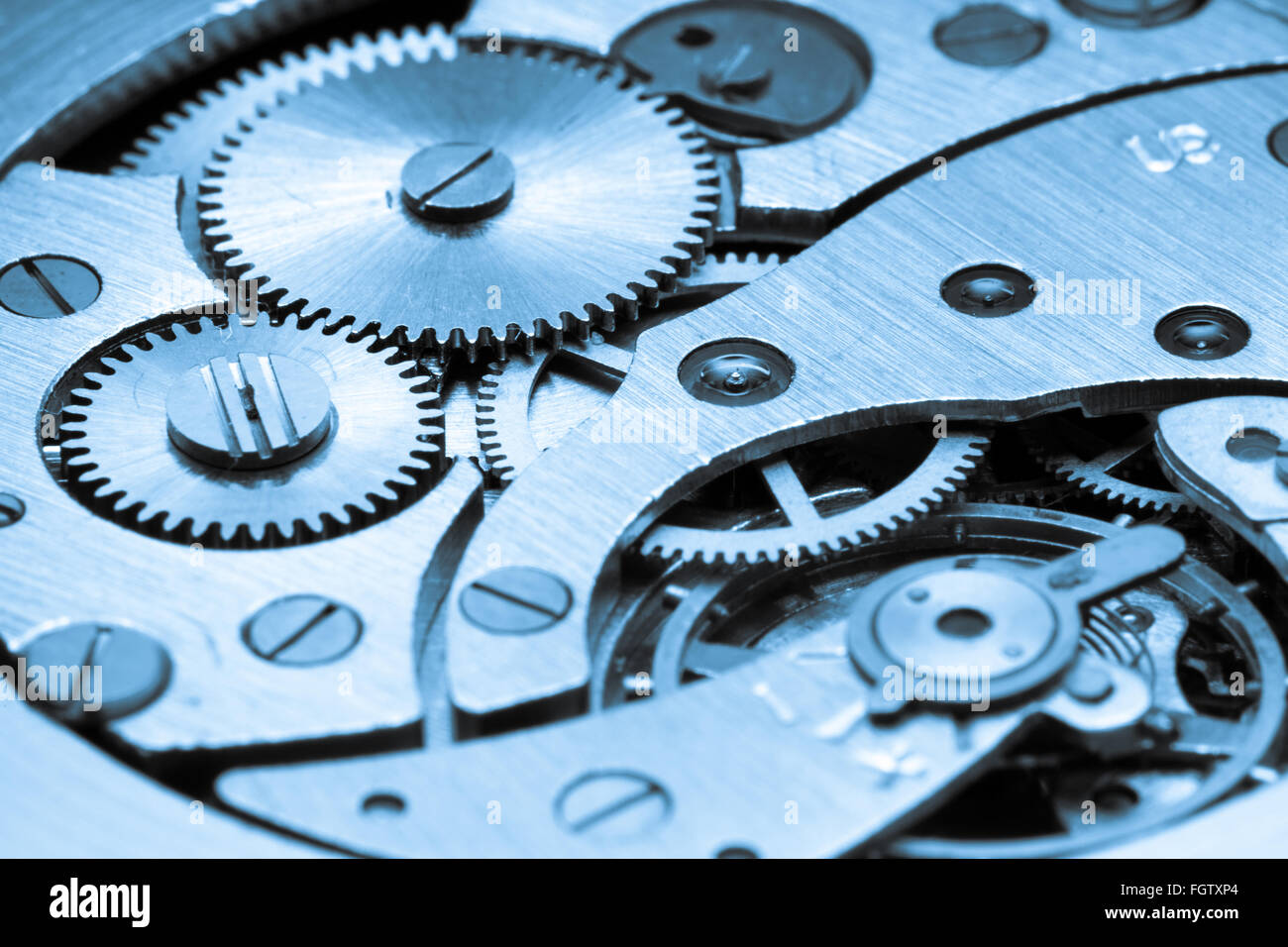 clock mechanism made in the technique of toning Stock Photo - Alamy