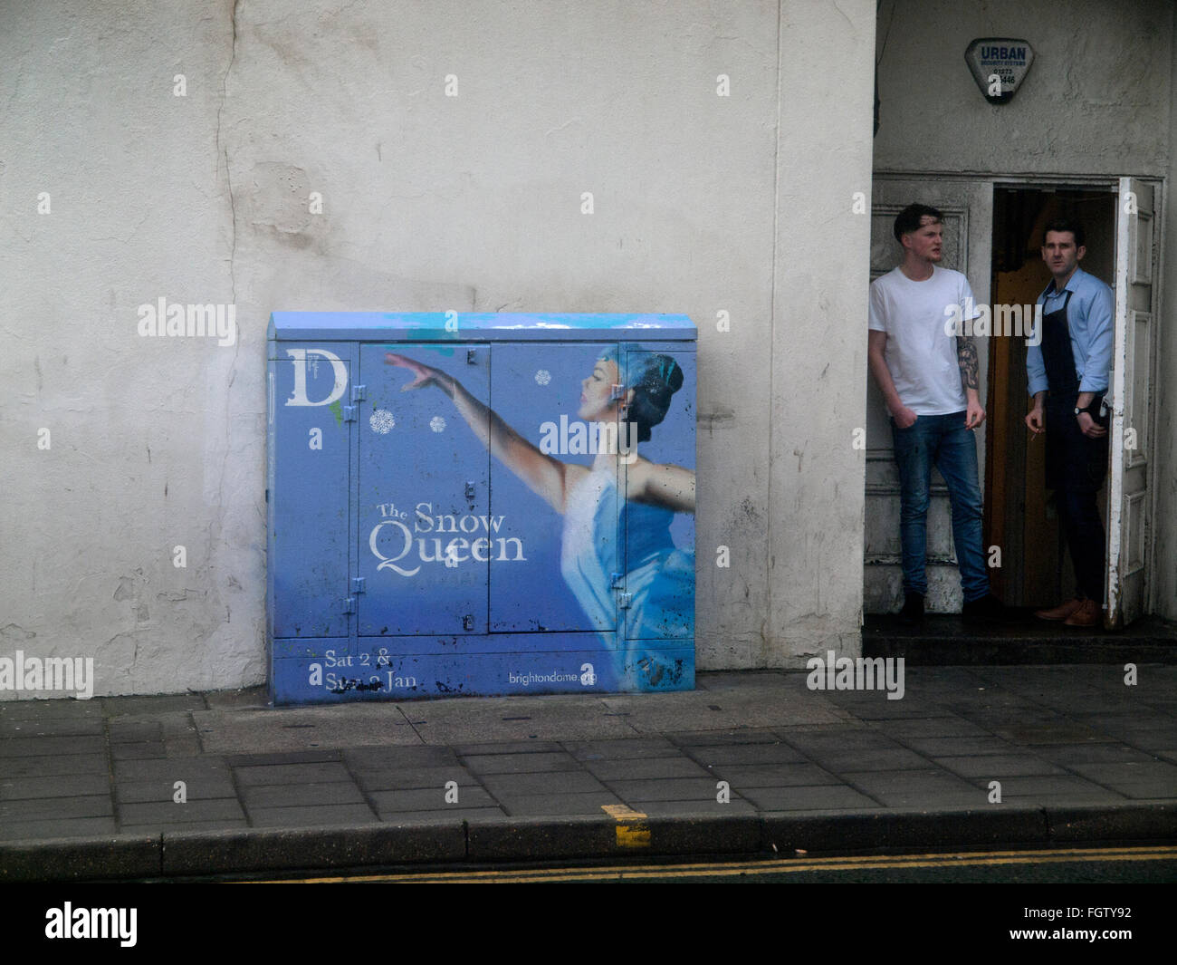 Popping outside for a cigarette in Brighton Stock Photo - Alamy