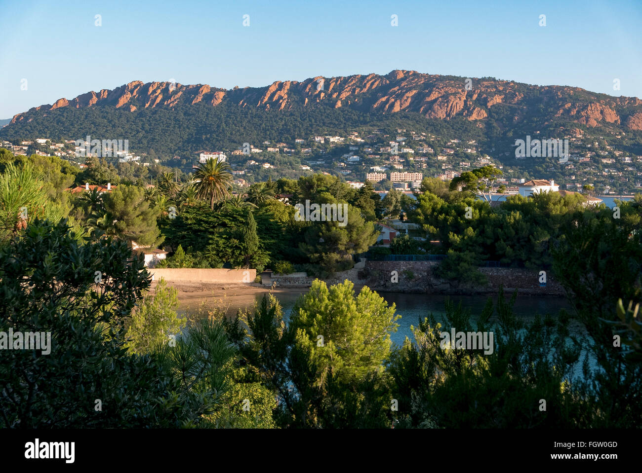 Tiki Plage, bay, beach, Estérel Hills, Agay, Saint-Raphaël, Dep. Var ...