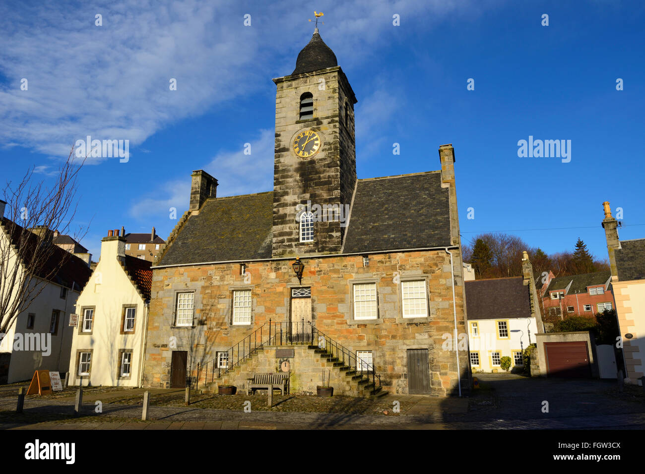 Town House in main square of Royal Burgh of Culross, Fife, Scotland, UK ...