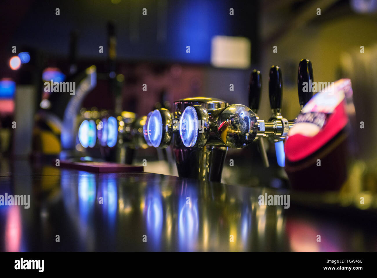 Beer taps with shiny background hi-res stock photography and images - Alamy
