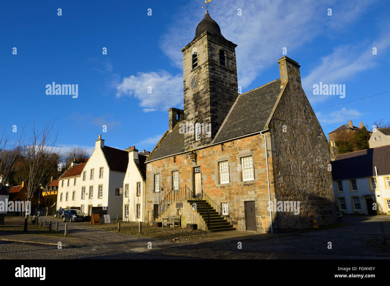 Town House in main square of Royal Burgh of Culross, Fife, Scotland, UK ...