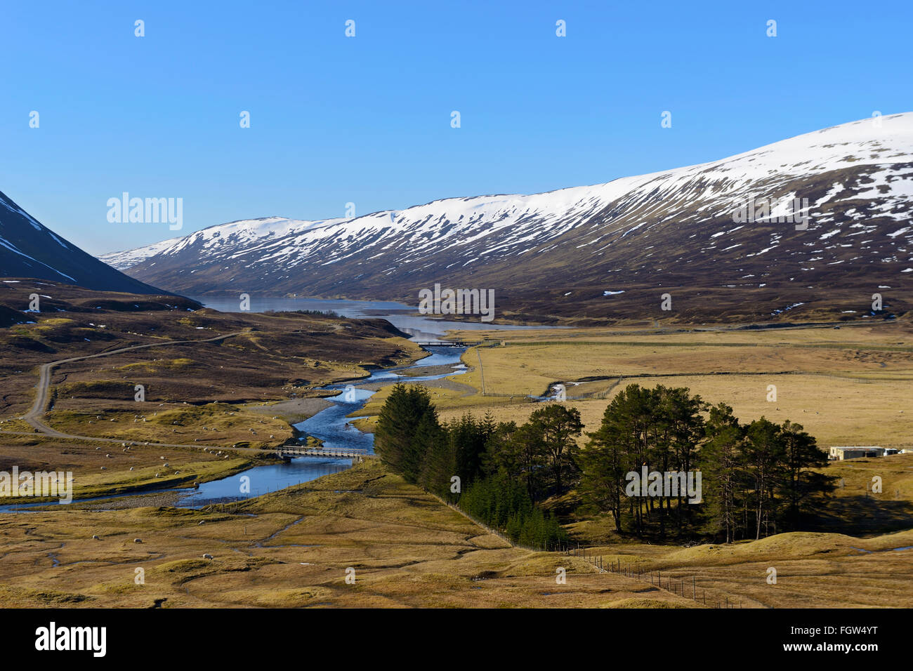 Spring snow in Glen Garry, Scottish Highlands, UK Stock Photo - Alamy