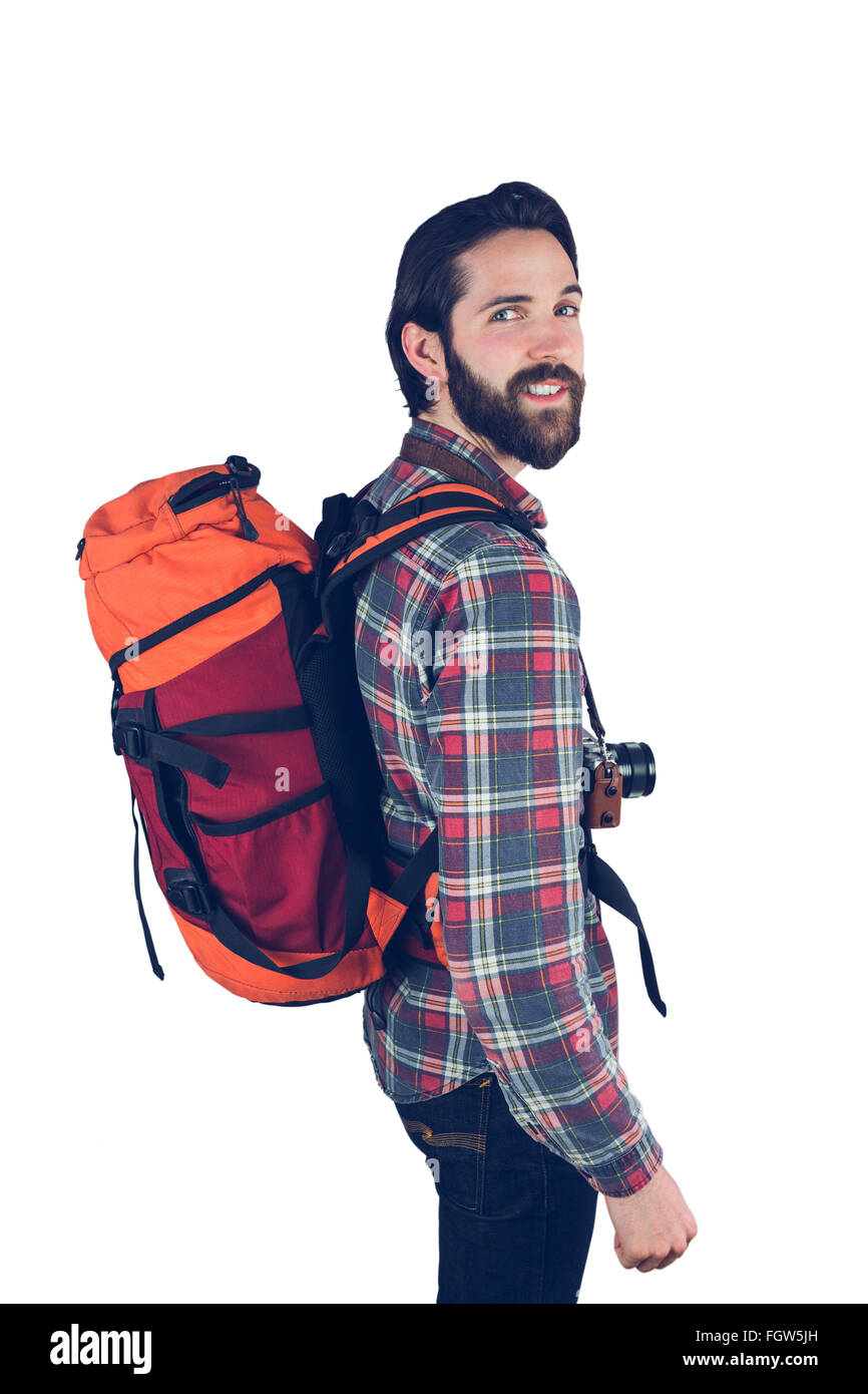 Portrait of hiker smiling Stock Photo - Alamy