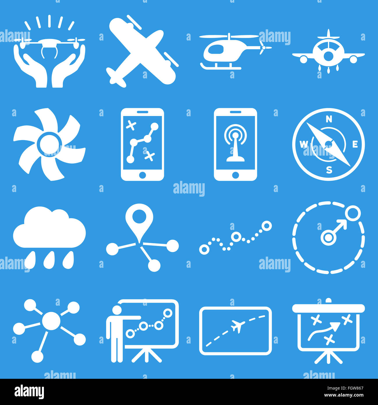 Aircraft navigation icon set Stock Photo - Alamy