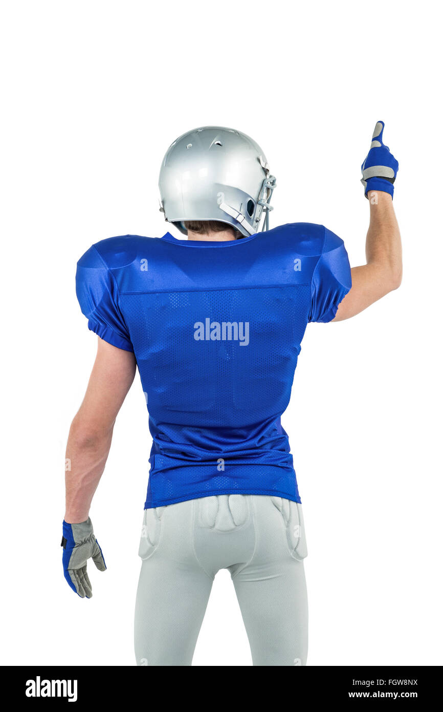 Rear view of sports player pointing Stock Photo - Alamy