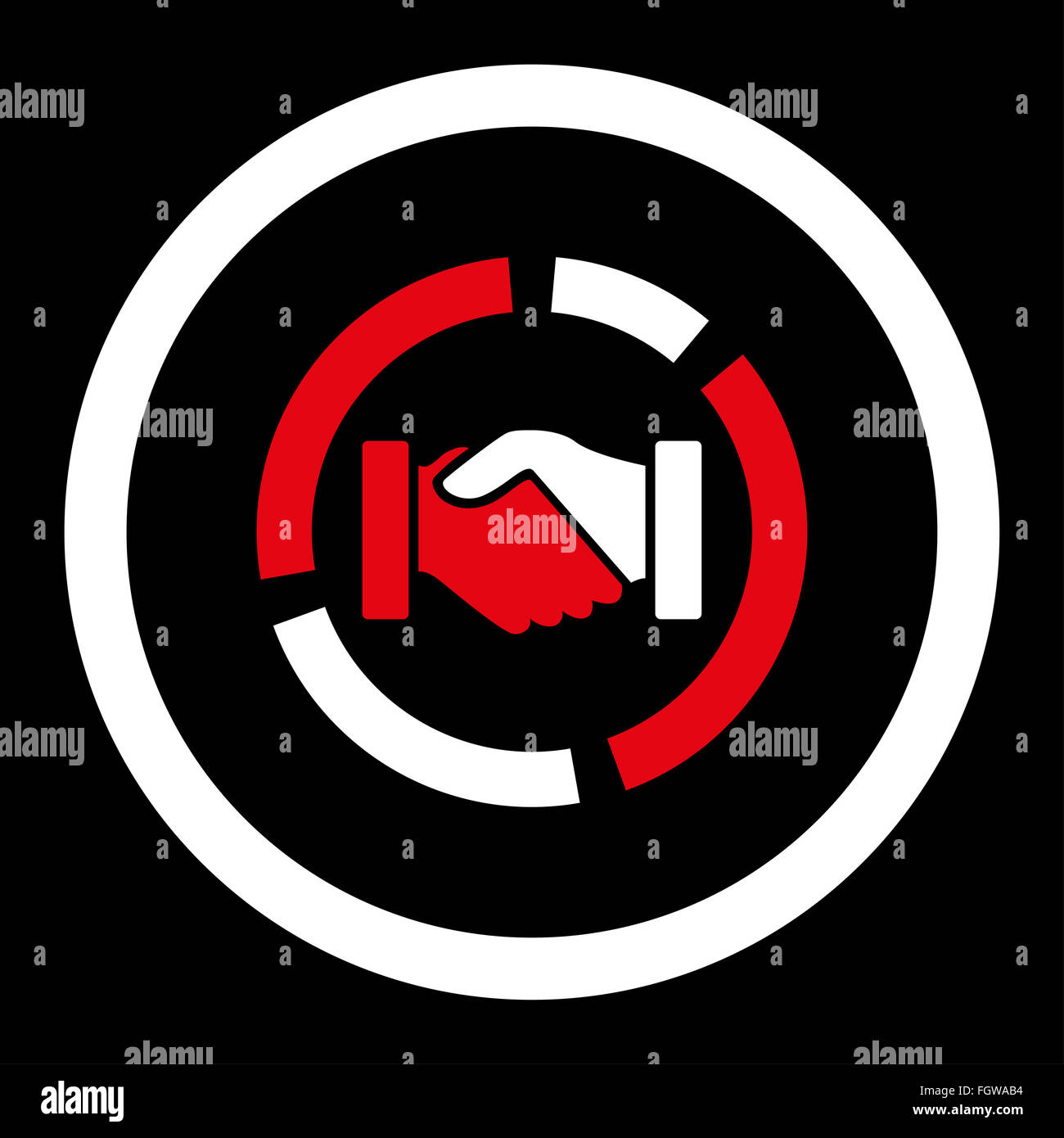Acquisition diagram flat red and white colors rounded vector icon Stock ...