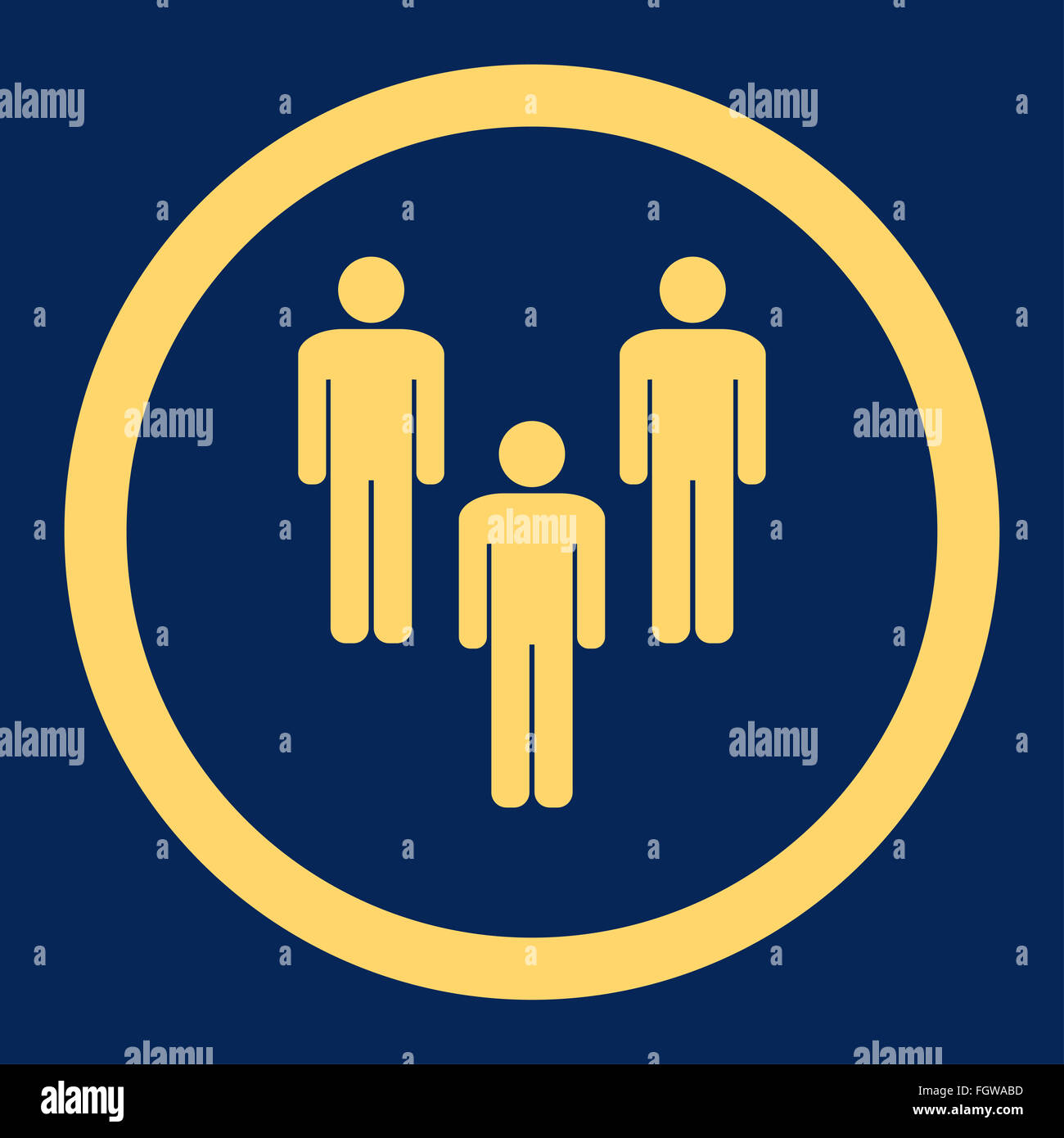 Community flat yellow color rounded vector icon Stock Photo - Alamy