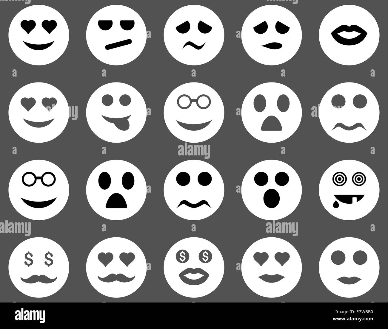 Smile and emotion icons Stock Photo - Alamy