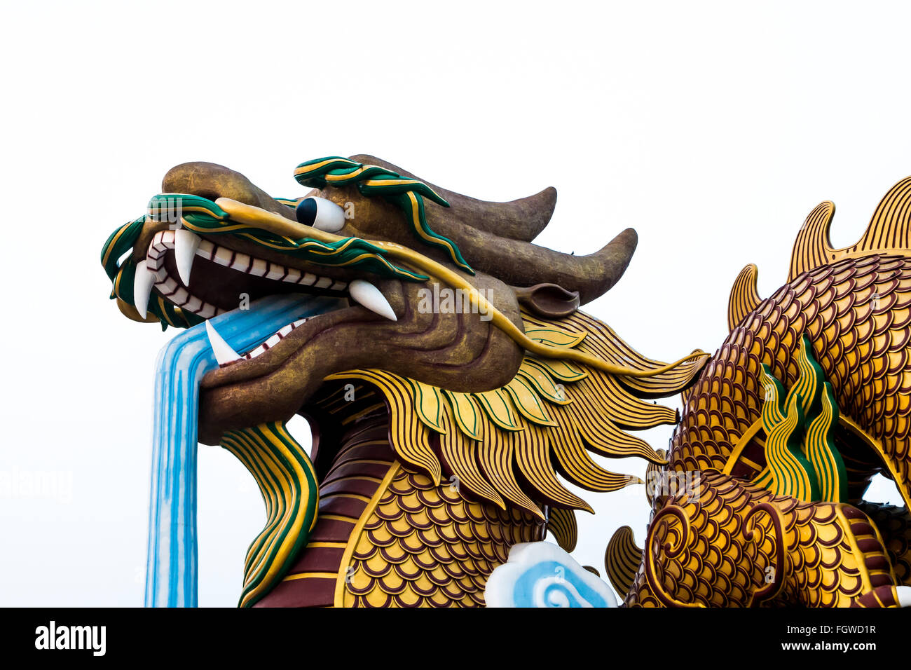 Big dragon statue head on isolated background, Supanburi , Thailand ...