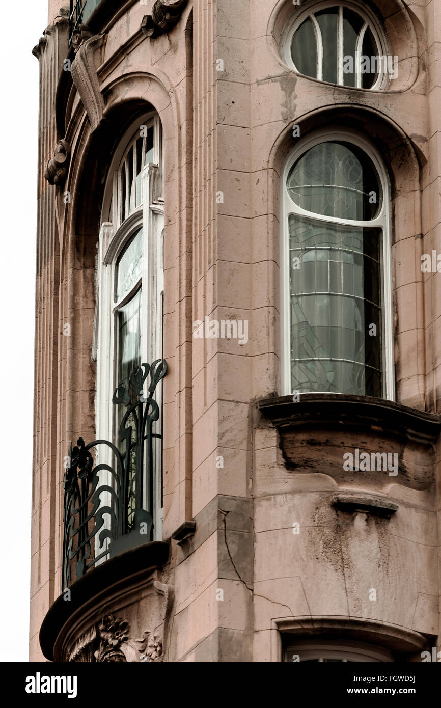 Beautiful modern architectural style windows, old house in Strasbourg ...