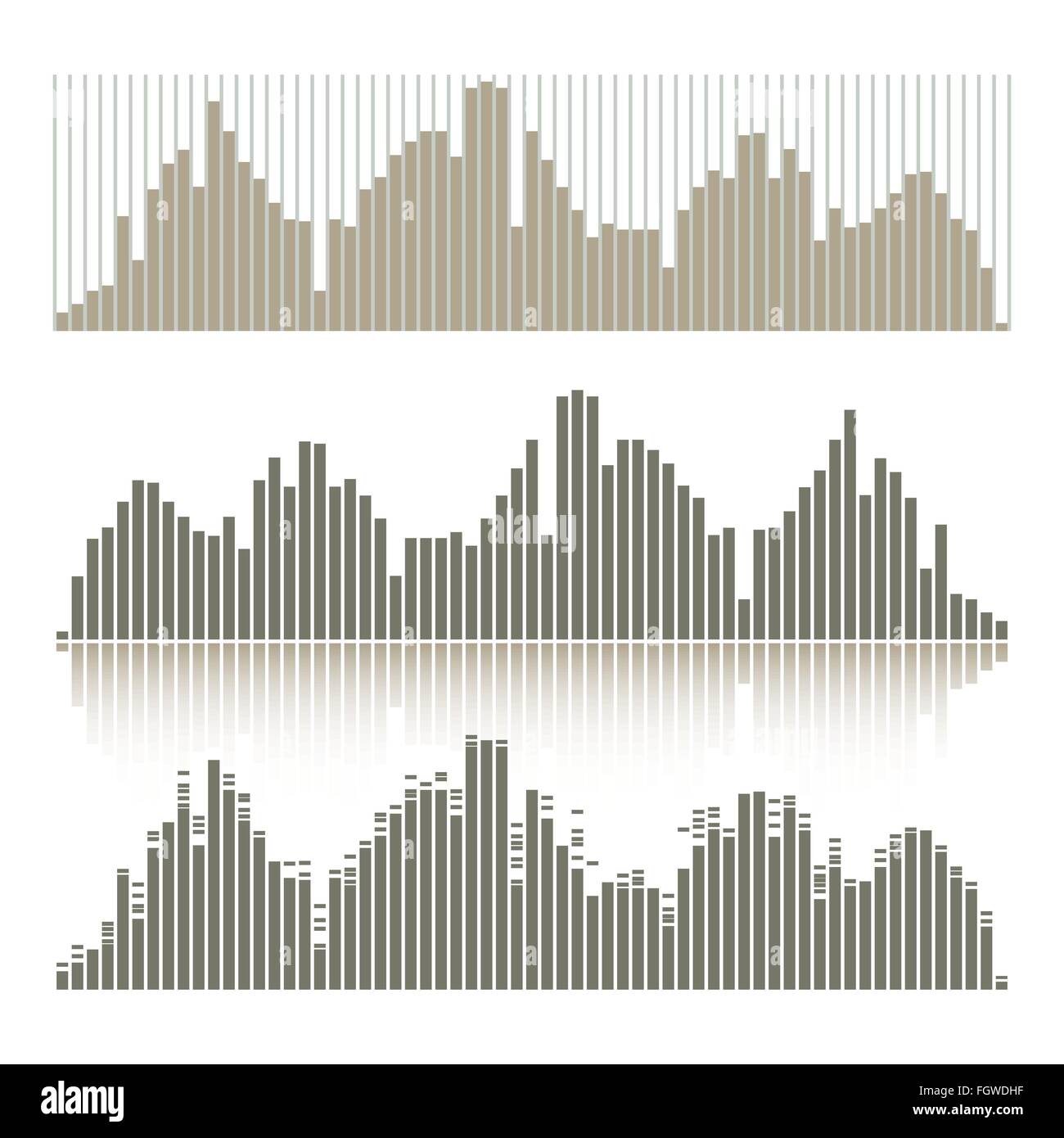 Set of graphic equalizers on a white background Stock Vector Image ...