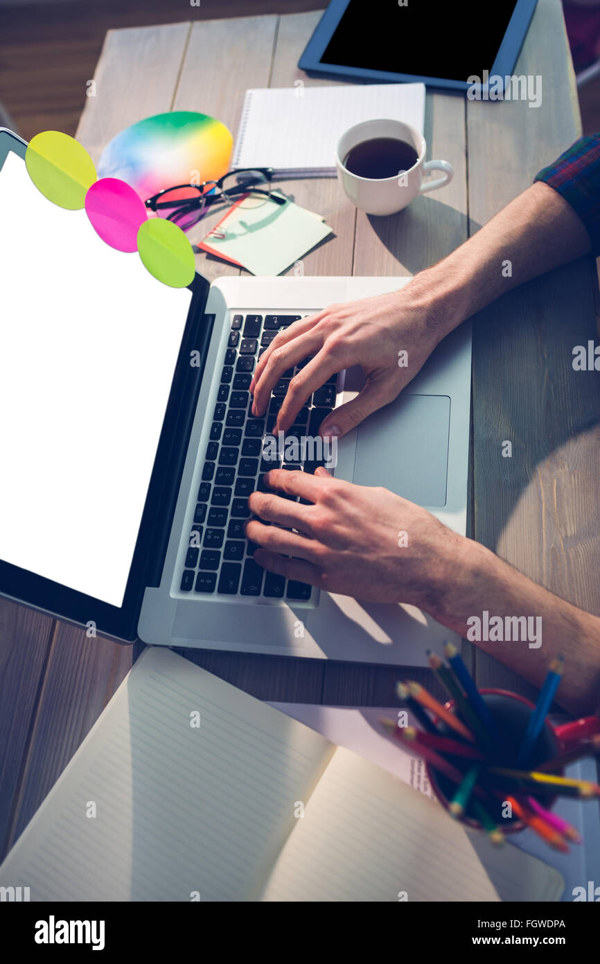 Cropped image of graphic designer using laptop Stock Photo - Alamy