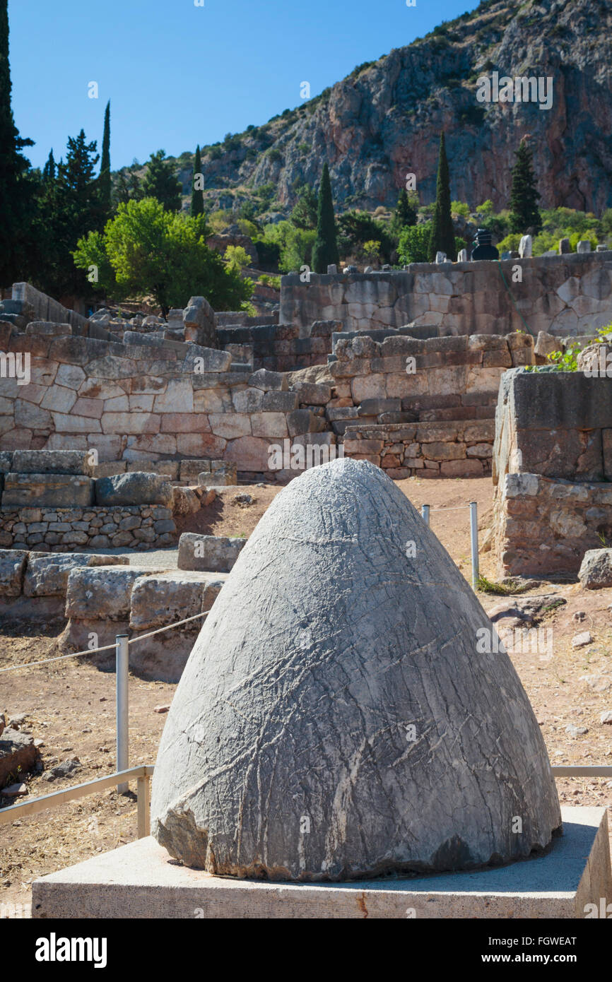 Ancient Delphi, Phocis, Greece. The omphalos, or navel, of ancient ...