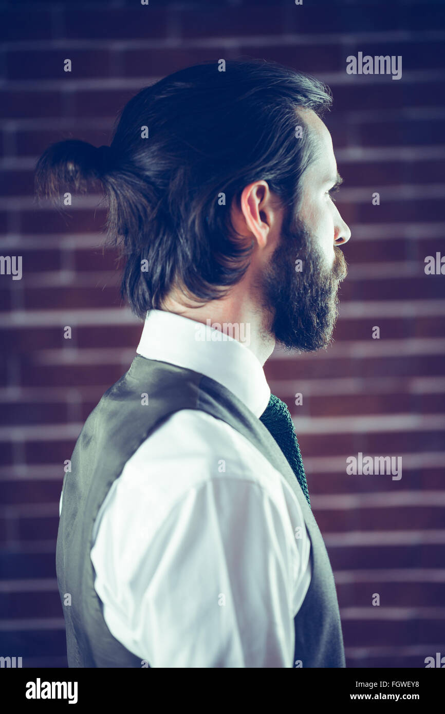 A Side view of a bearded man Stock Photo - Alamy