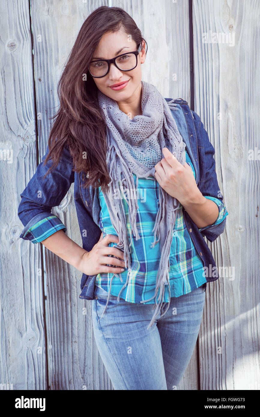 Happy hipster posing for a picture Stock Photo - Alamy