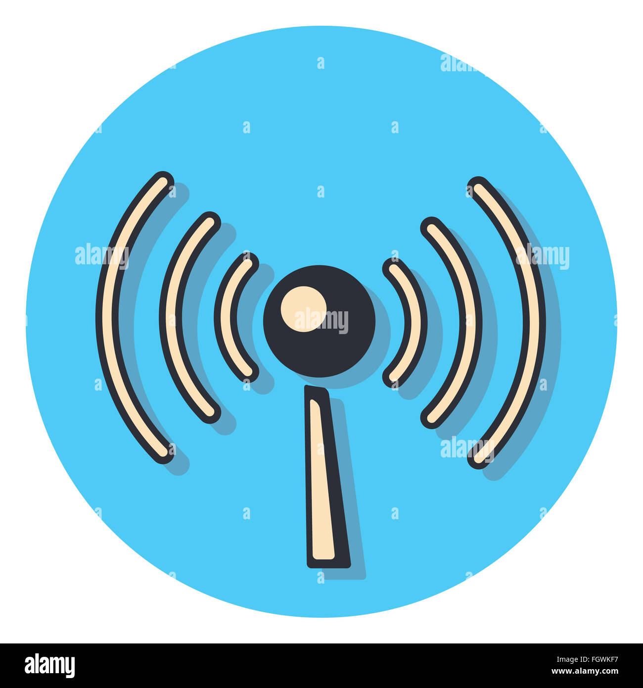 White wave circle button Cut Out Stock Images & Pictures - Alamy