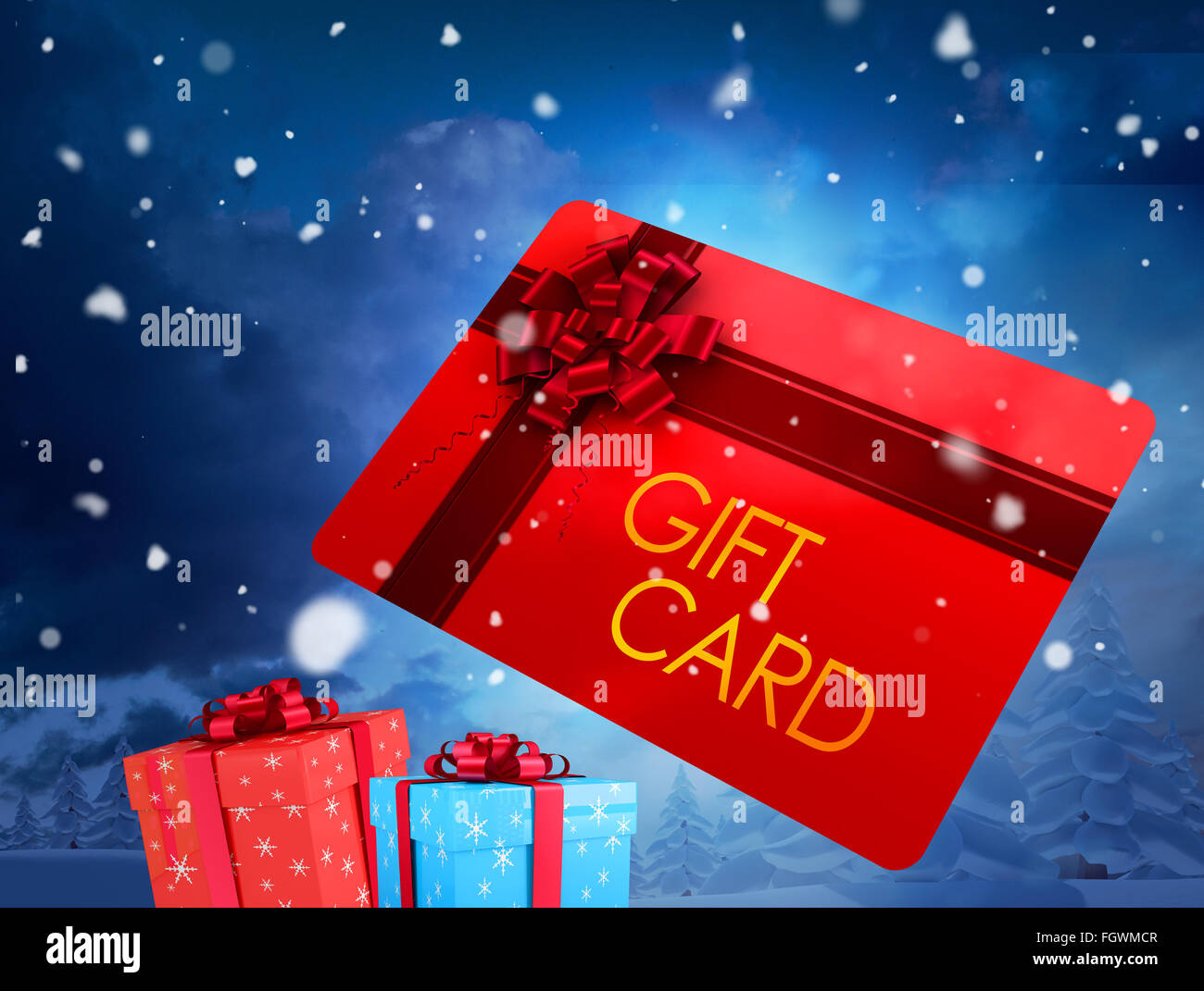 Composite image of red gift card Stock Photo - Alamy