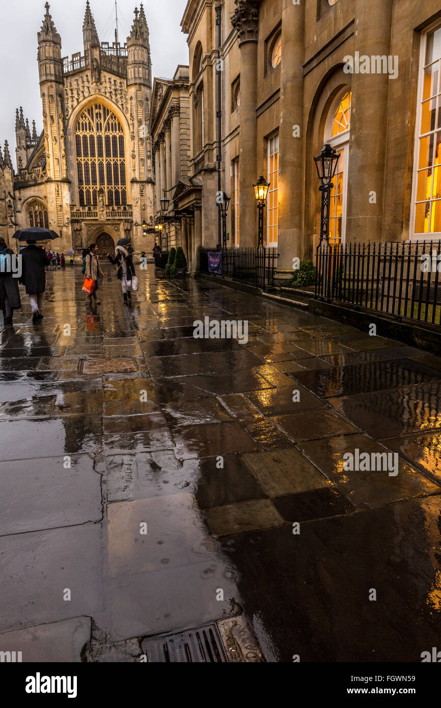 Bath Cathedral in the Rain Stock Photo - Alamy