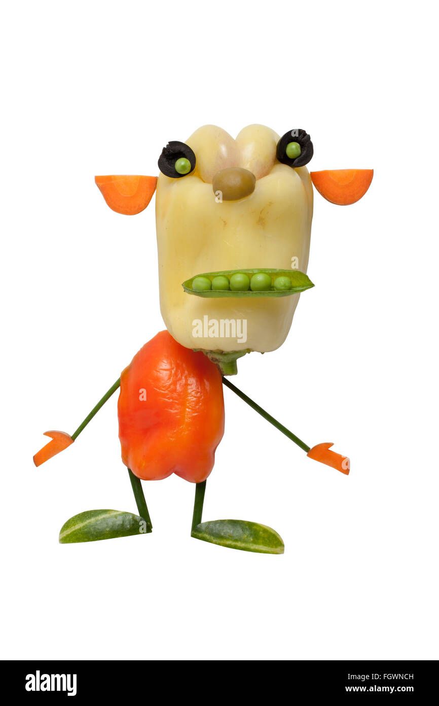 Funny monster made of vegetables on isolated background Stock Photo - Alamy