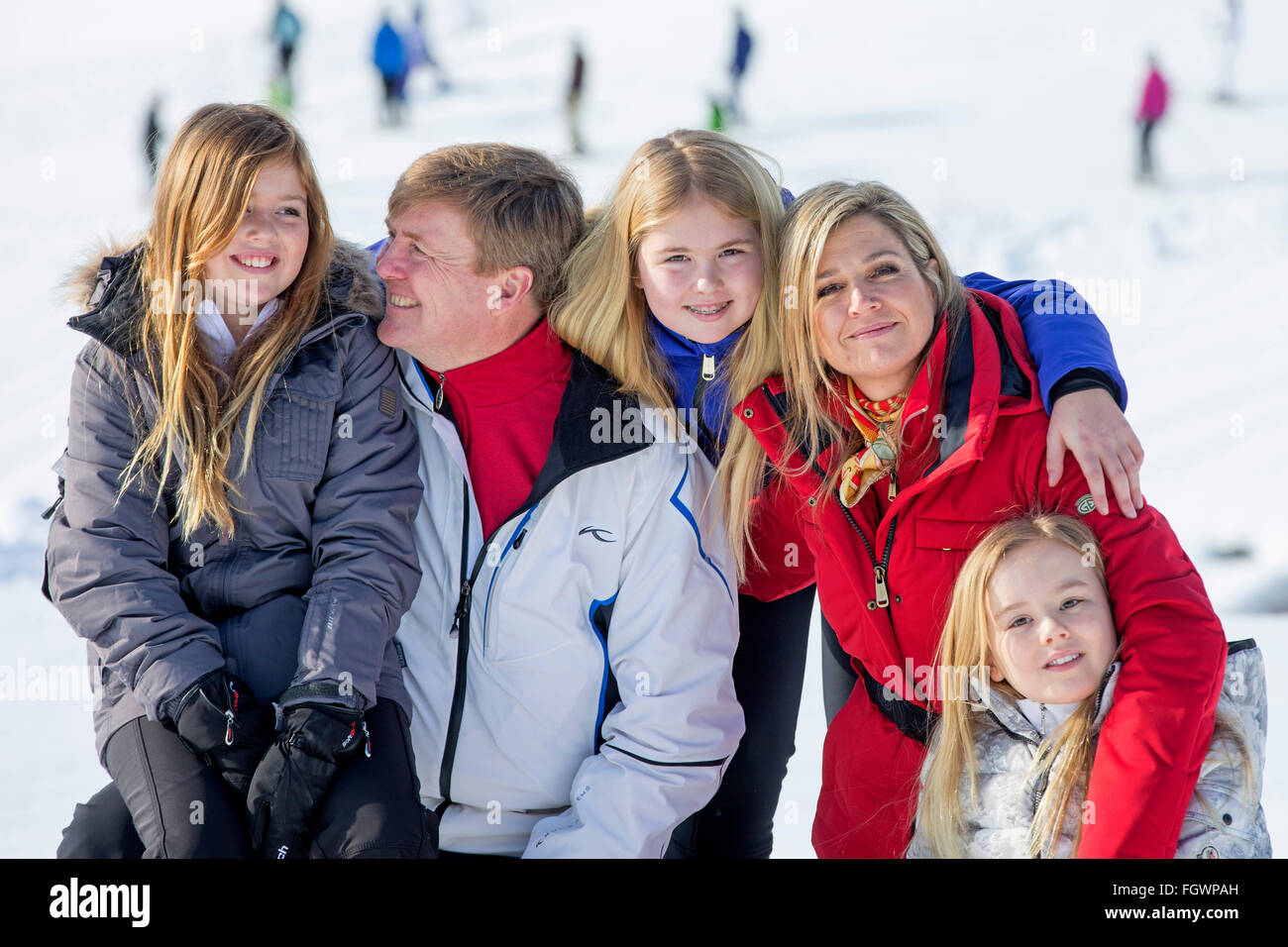 Lech, Austria. 22nd February, 2016. Dutch King Willem-Alexander, Queen ...