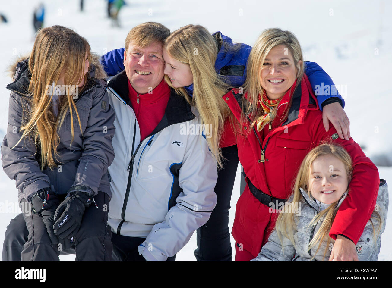 Lech, Austria. 22nd February, 2016. Dutch King Willem-Alexander, Queen ...
