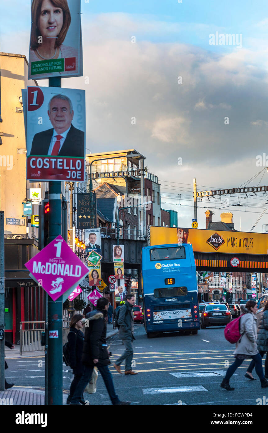 Dublin, Ireland. 22nd February 2016. Election posters by Connolly ...