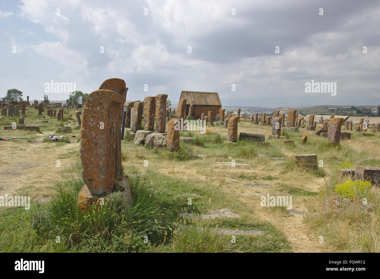 Khatchkars on the cemetery of Noratus, Armenia Stock Photo - Alamy