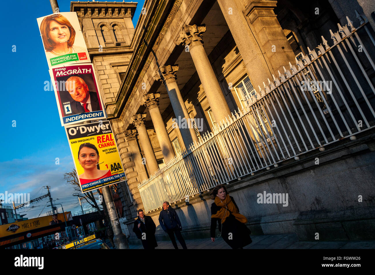 Dublin, Ireland. 22nd February 2016. Election posters by Connolly ...