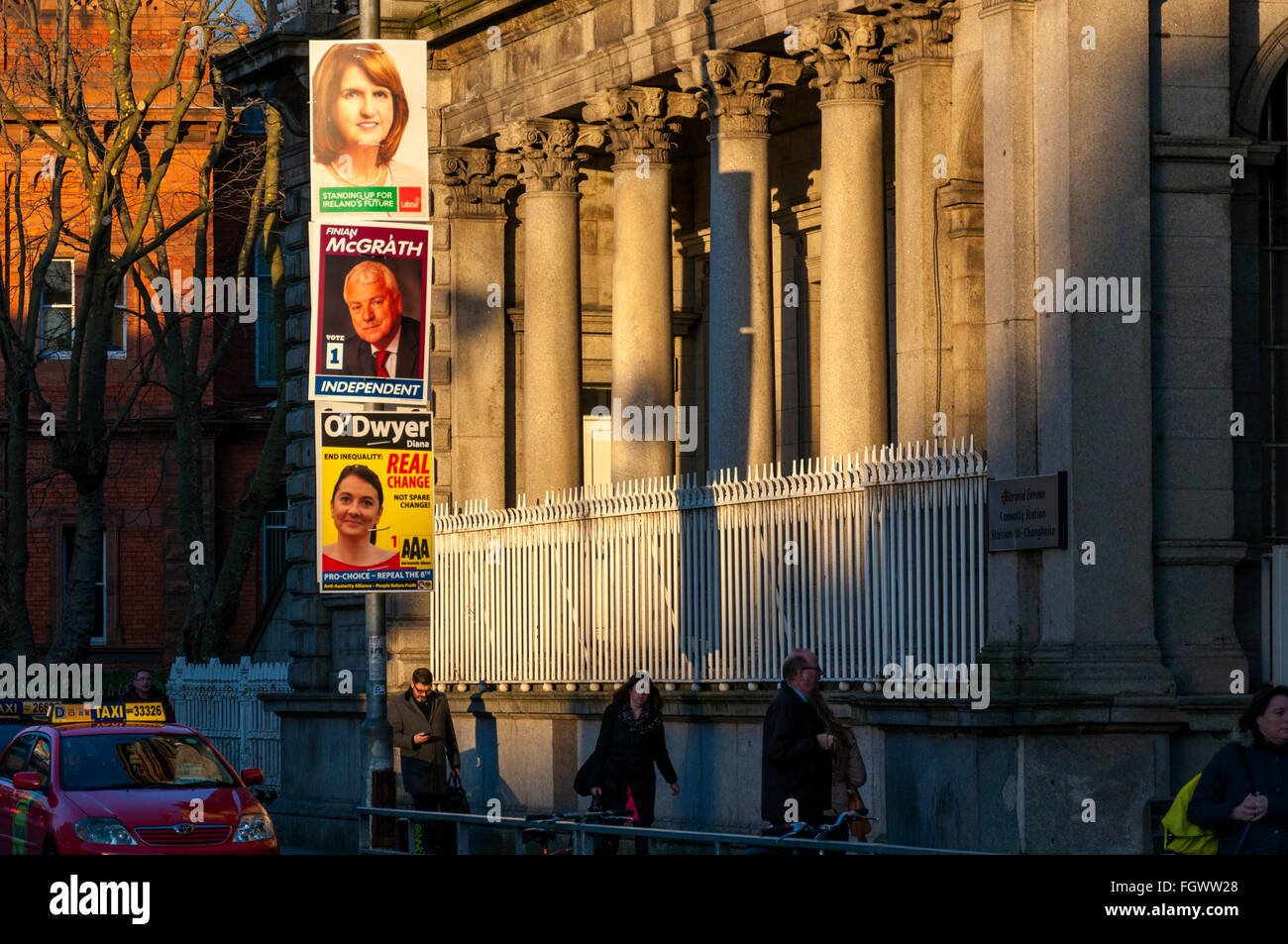 Dublin, Ireland. 22nd February 2016. Election posters by Connolly ...