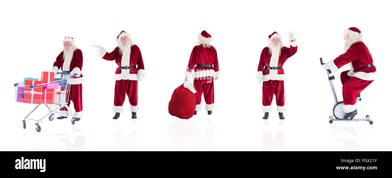 Composite image of different santas Stock Photo - Alamy