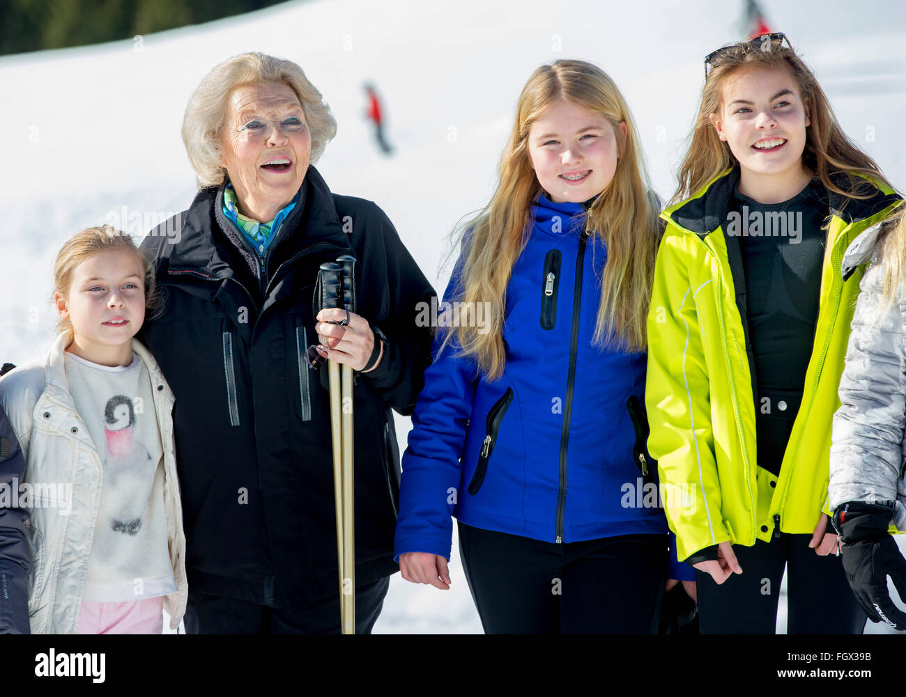 Lech, Austria. 22nd February, 2016. Countess Leonore (L-R), Princess ...