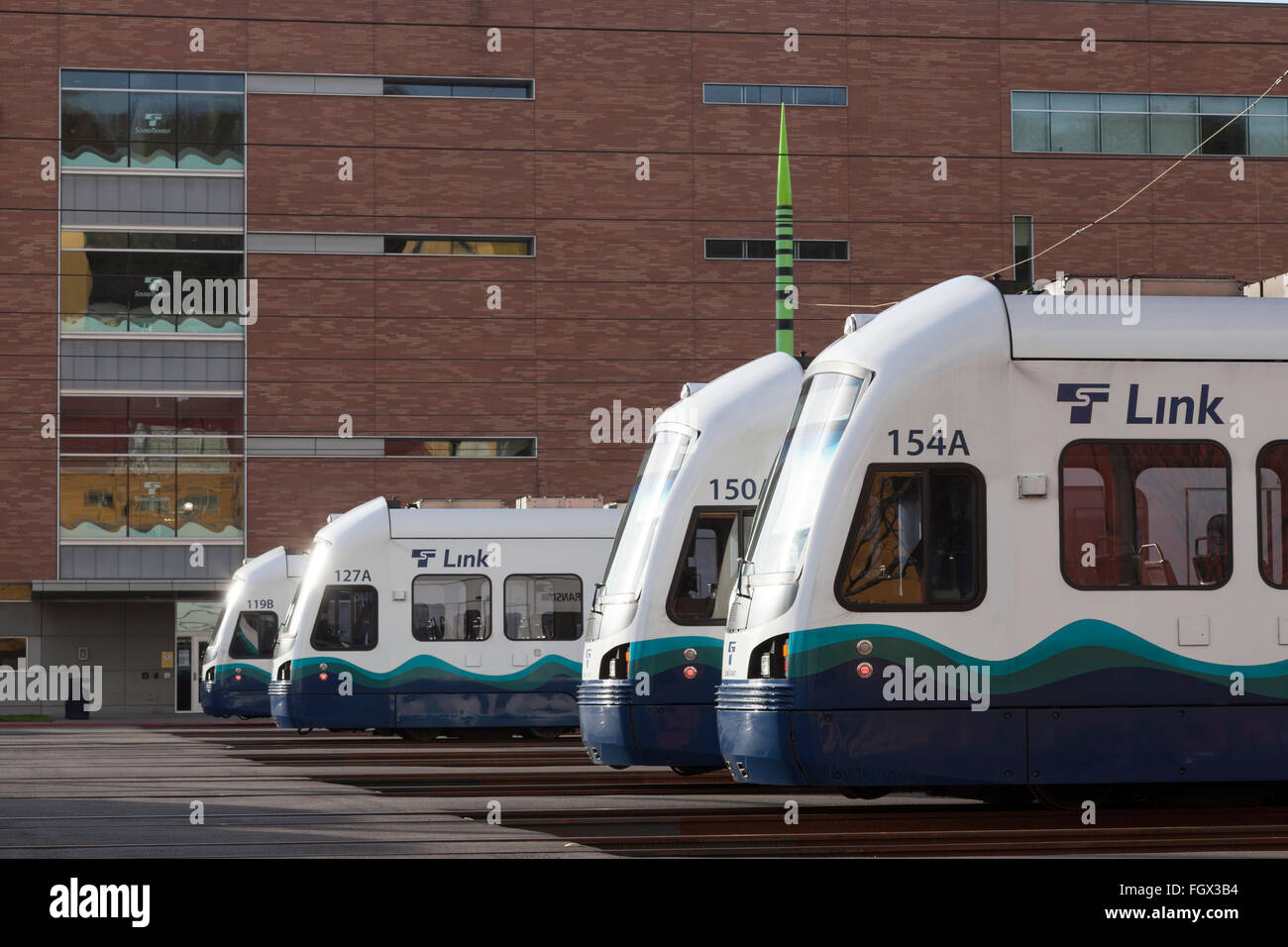 Downtown light transportation system with windows hi-res stock ...