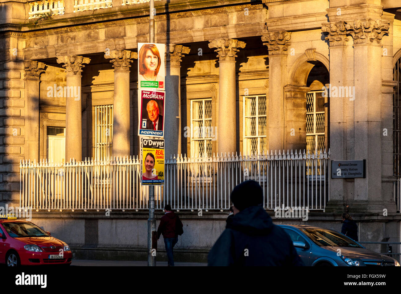 Dublin, Ireland. 22nd February 2016. Election posters by Connolly ...