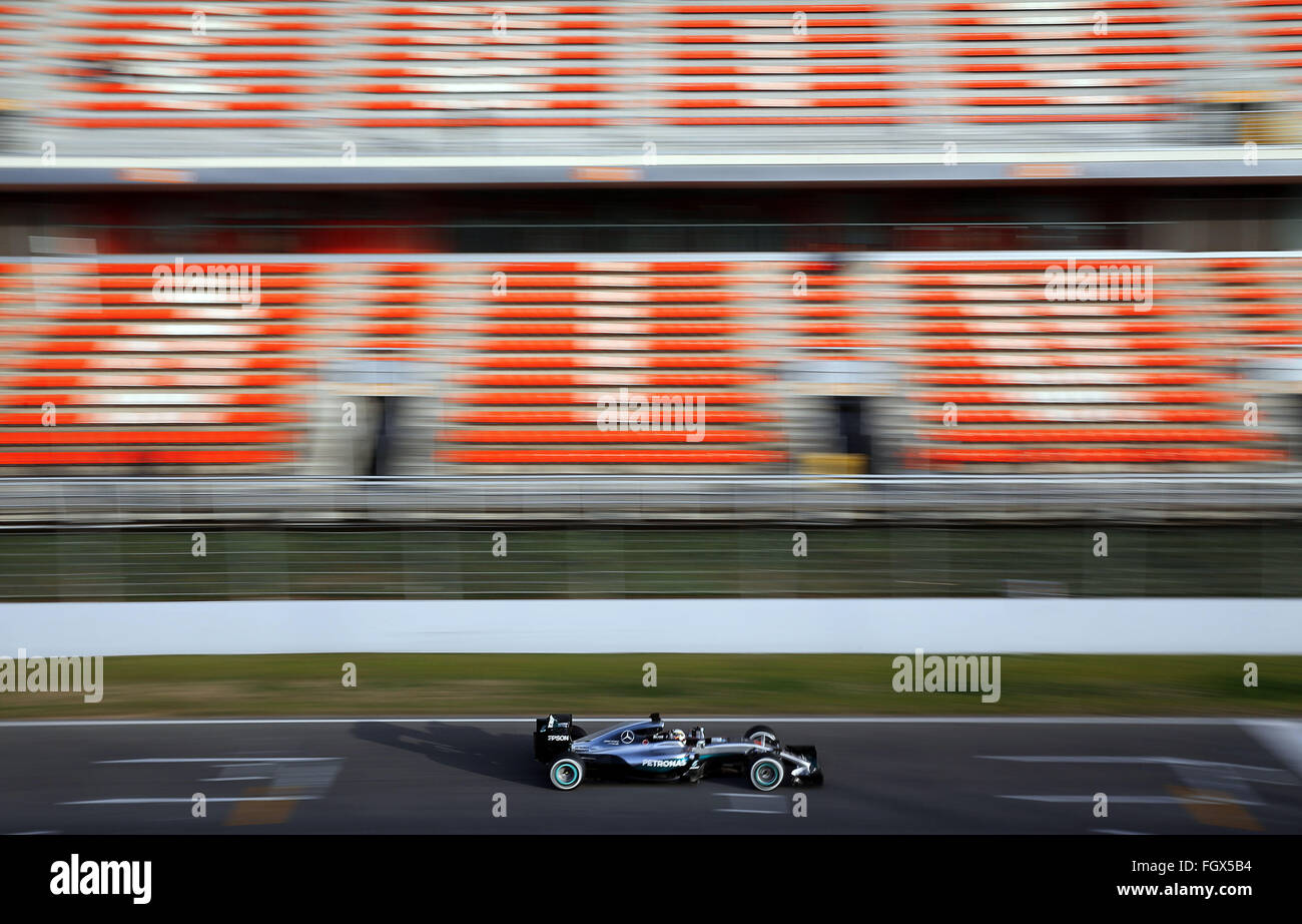 Barcelona, Spain. 22nd Feb, 2016. British Formula One driver Lewis ...