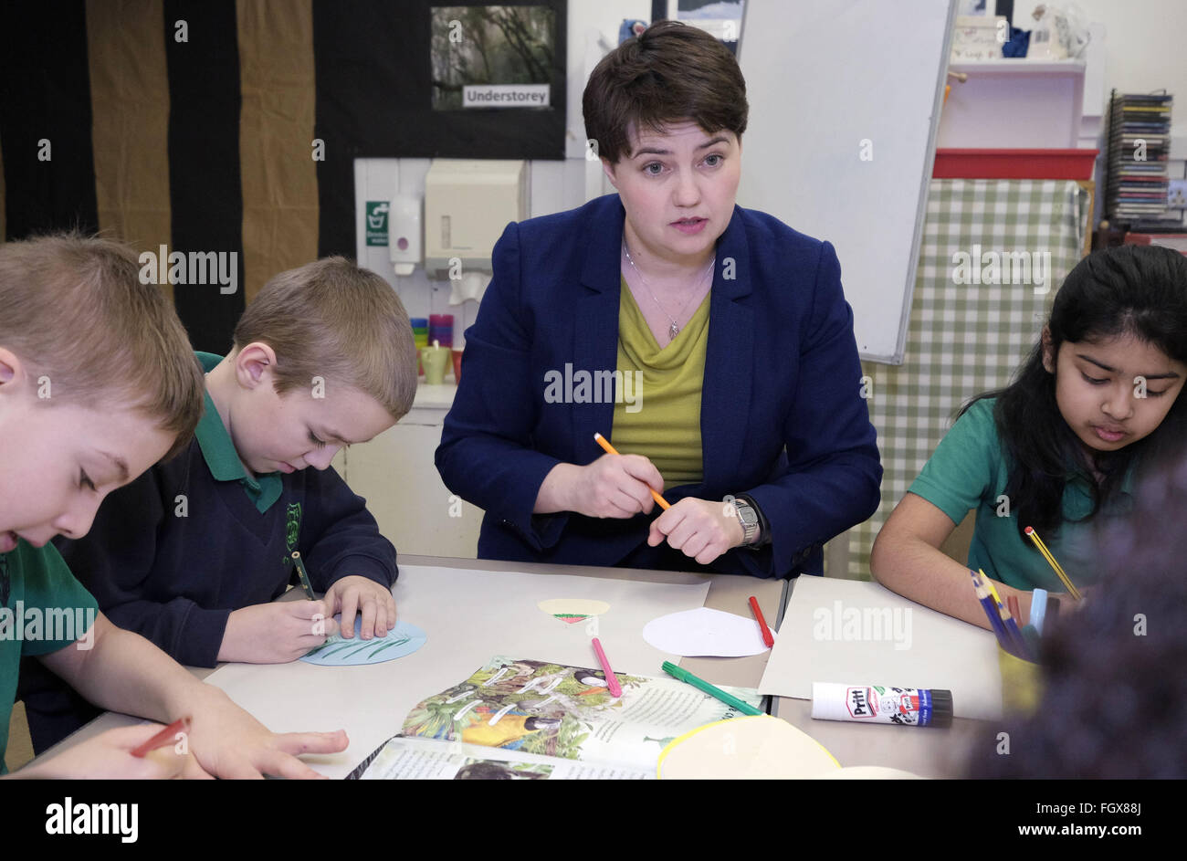 Scottish Conservative leader Ruth Davidson visits a local primary ...