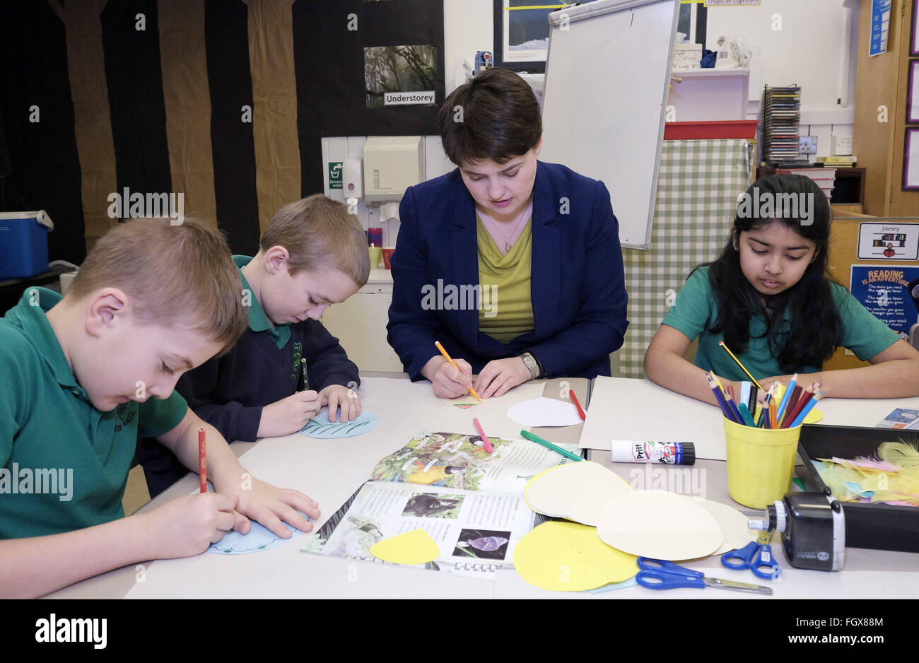 Scottish Conservative leader Ruth Davidson visits a local primary ...