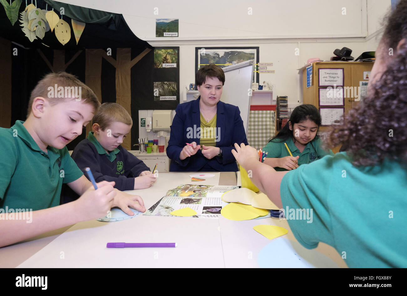 Scottish Conservative leader Ruth Davidson visits a local primary ...