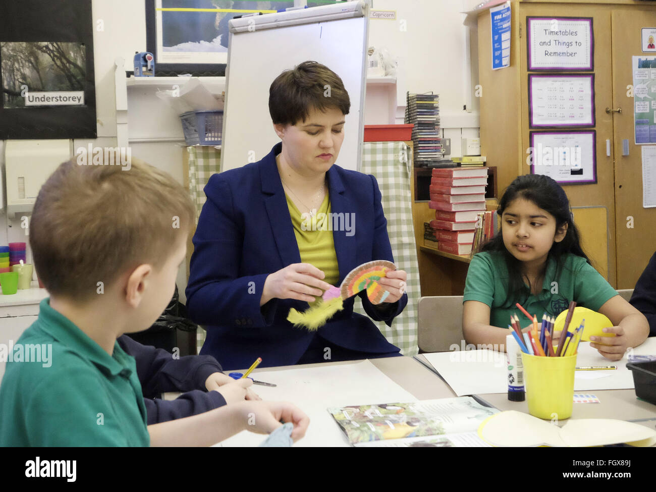 Scottish Conservative leader Ruth Davidson visits a local primary ...