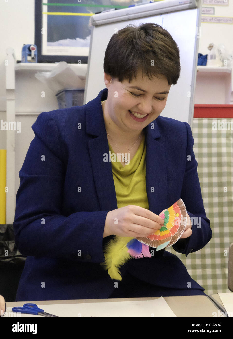 Scottish Conservative leader Ruth Davidson visits a local primary ...