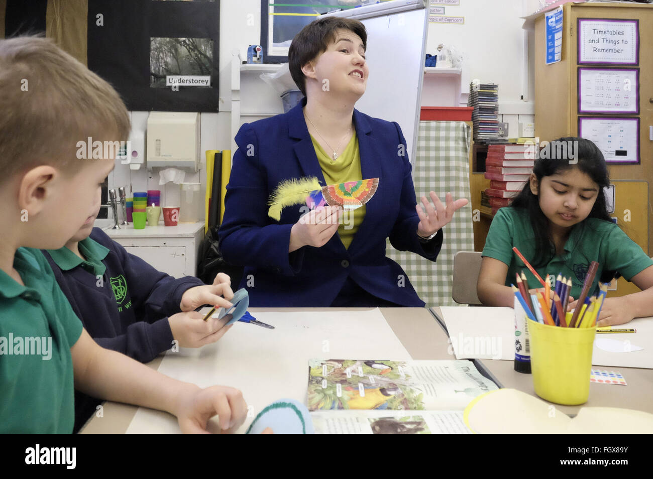 Scottish Conservative leader Ruth Davidson visits a local primary ...