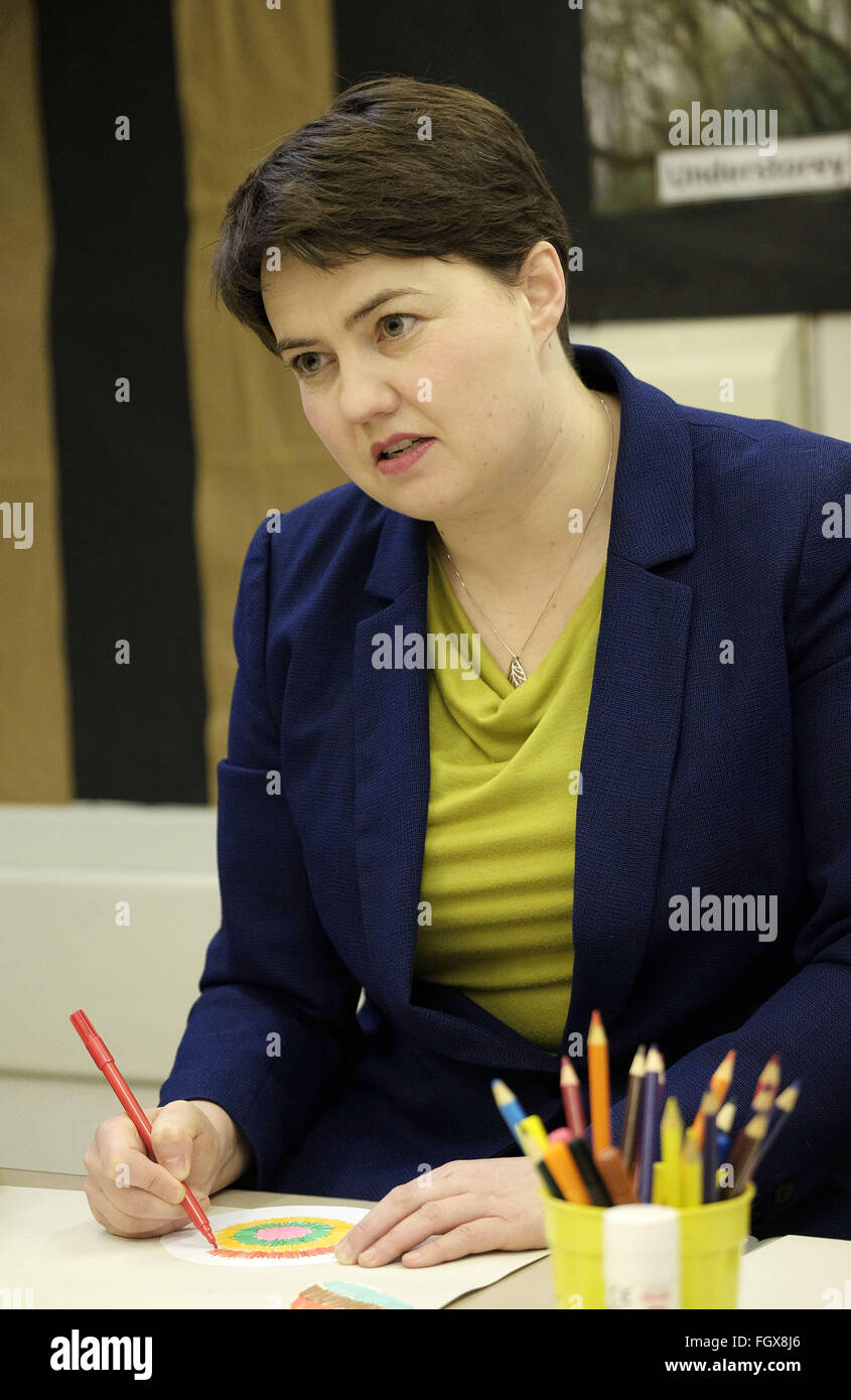 Scottish Conservative leader Ruth Davidson visits a local primary ...