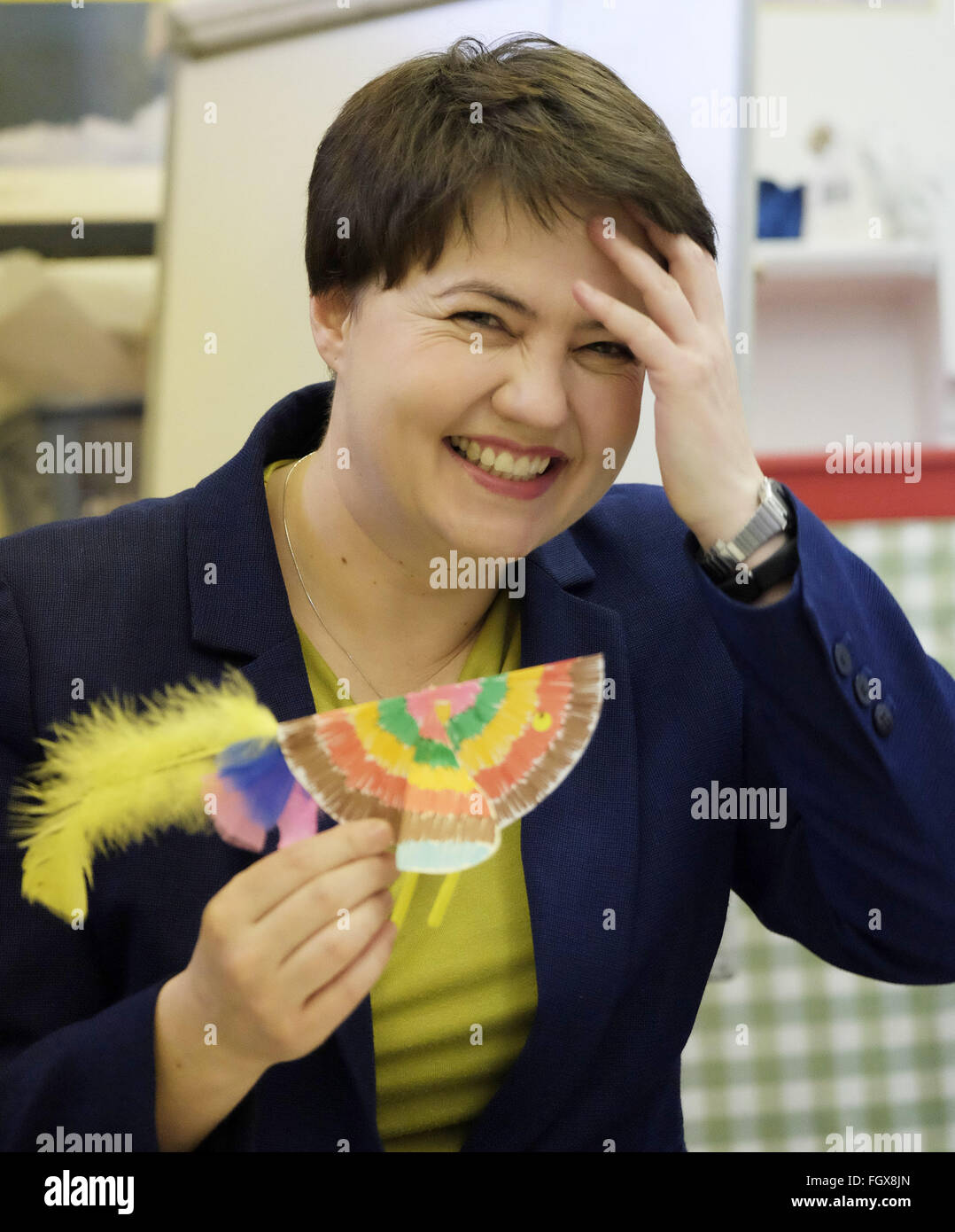 Scottish Conservative leader Ruth Davidson visits a local primary ...