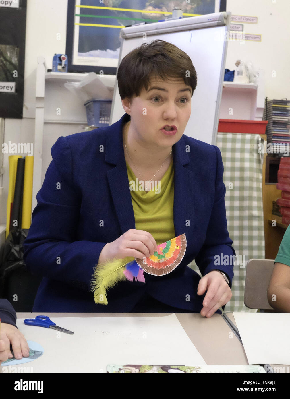Scottish Conservative leader Ruth Davidson visits a local primary ...